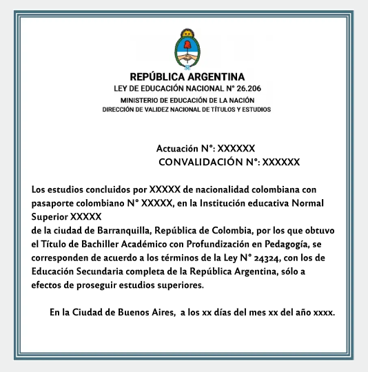 Legalización de Convalidación de Certificado Analítico de Estudios Secundarios Extranjeros ...